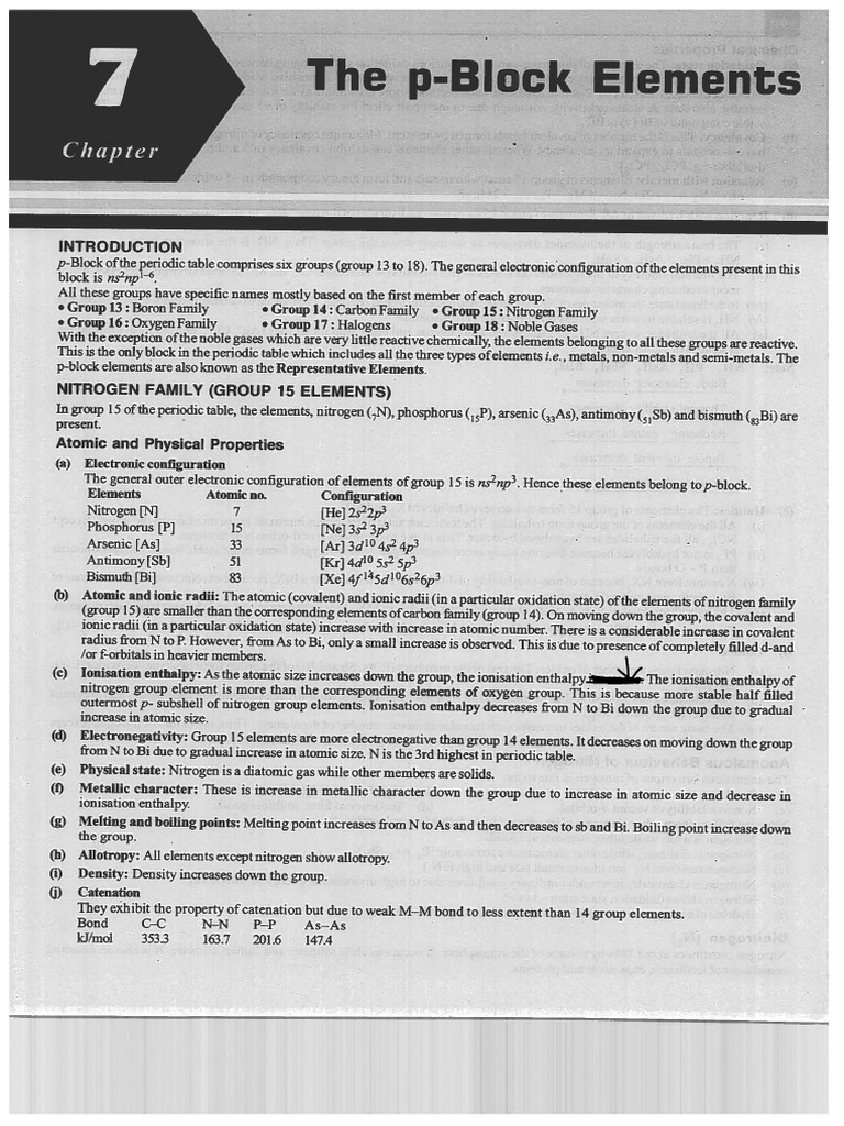 P-Block Elements - A | PDF