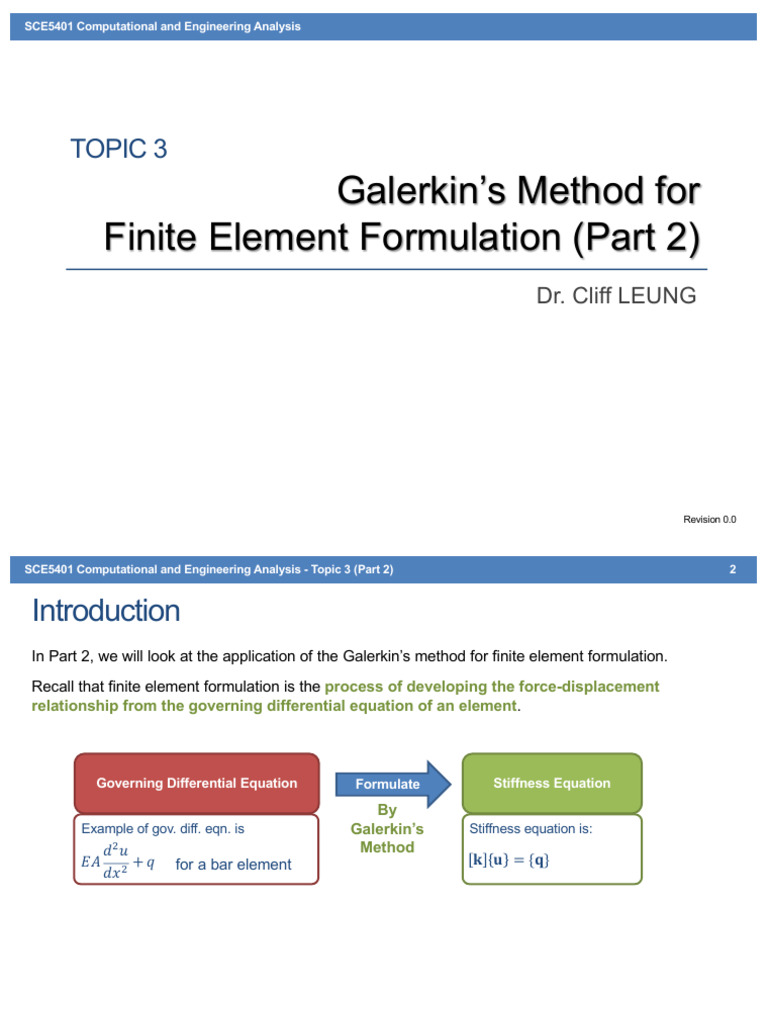 Topic 3-2 Galerkins Method For FE Formulation (Part 2) (R0) | PDF Topic 3-2 Galerkins Method For FE Formulation (Part 2) (R0) | PDF