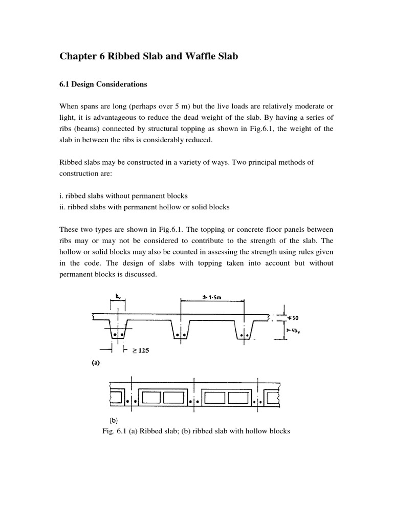 Chapter 6 Ribbed Slab and Waffle Slab | PDF | Beam (Structure) | Civil ...