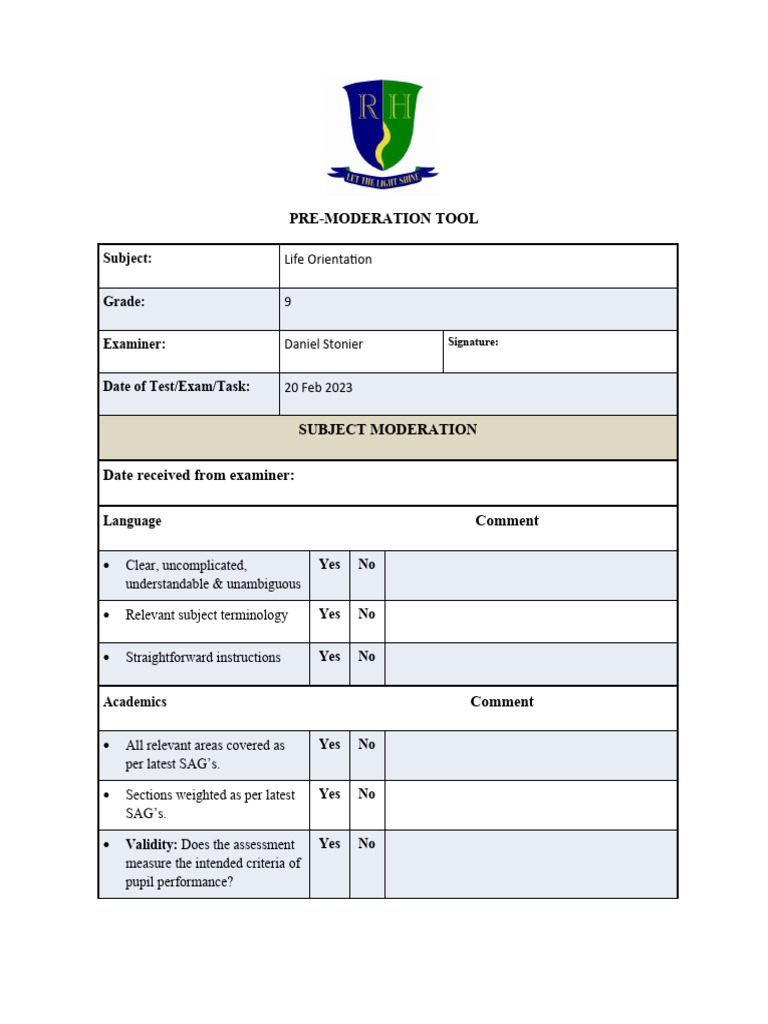 Cycle Test Pre Moderation | PDF