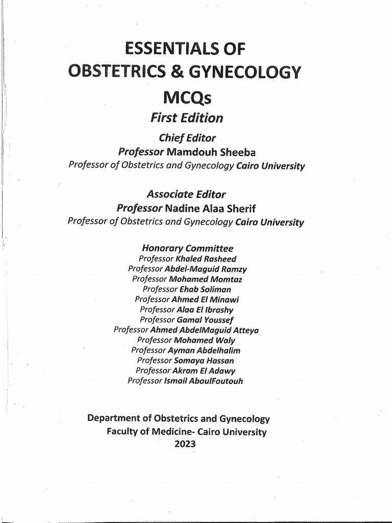 MCQ BOOK of OBG-425 | PDF