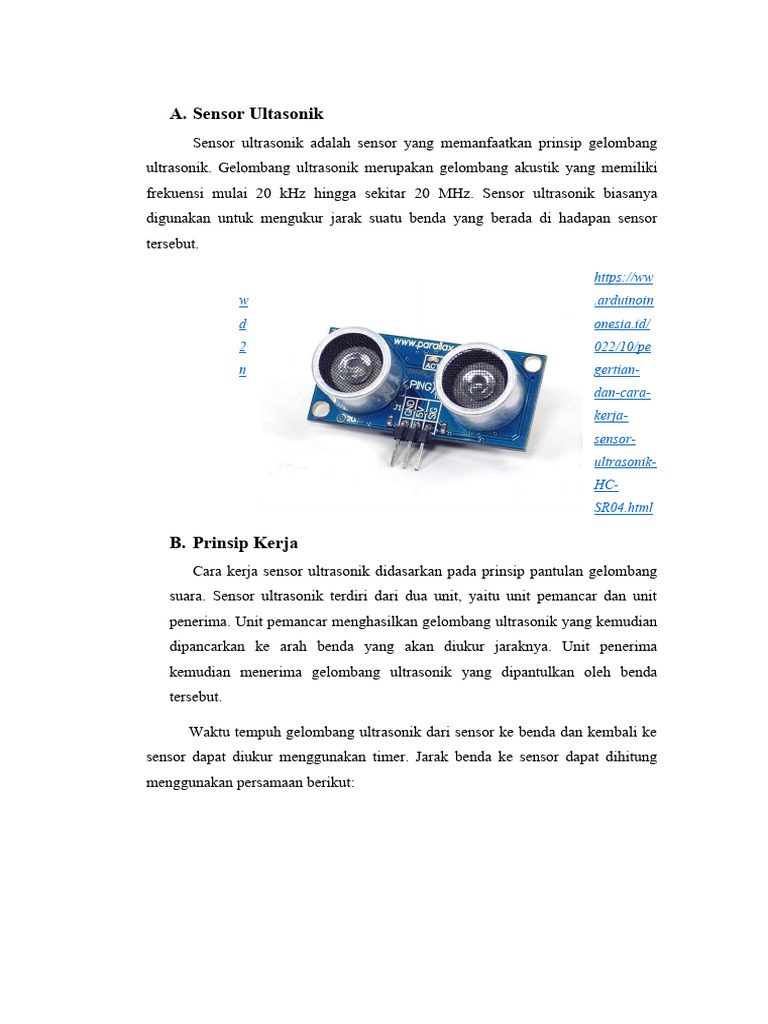 Cara Kerja dan Aplikasi Sensor Ultrasonik | PDF