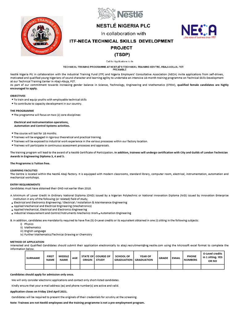 Nestle Itf | PDF | Engineering | Electrical Engineering