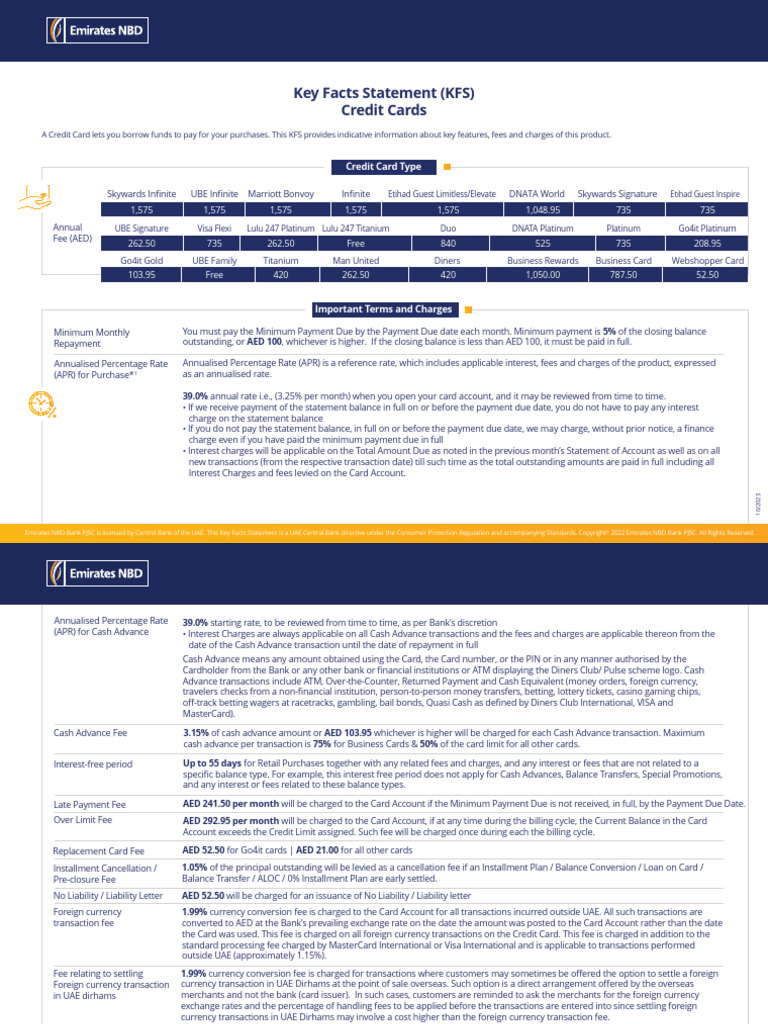 ENBD Credit Card | PDF