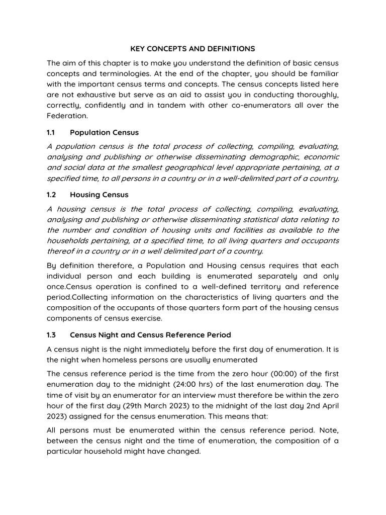 Essential Census Concepts Explained | PDF | Census | Building