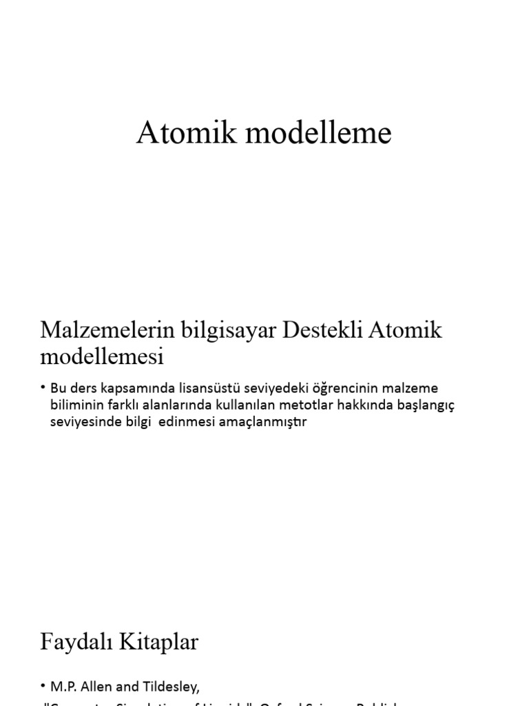 Atomik Modelleme | PDF