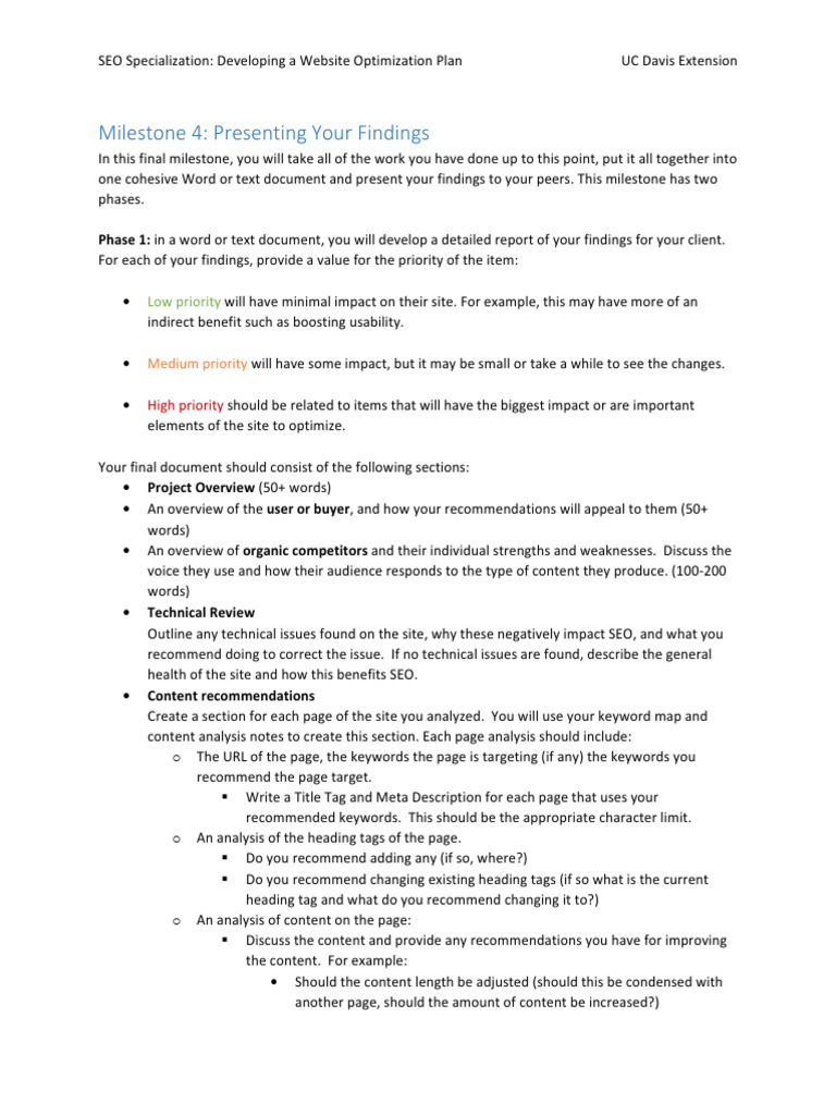 SEO Plan Presentation Guide | PDF | Career & Growth