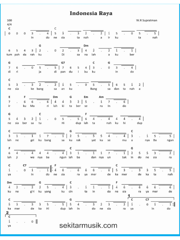 Not Angka Lagu Lagu | PDF
