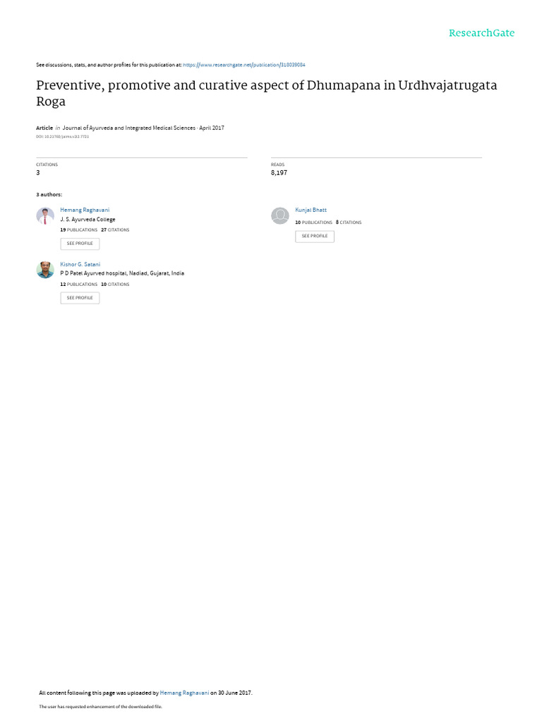 Dhumapana | Download Free PDF | Ayurveda | Medicine