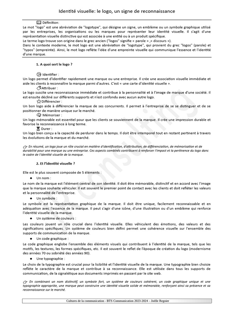 Importance du logo dans l'identité visuelle | PDF | Logos ...