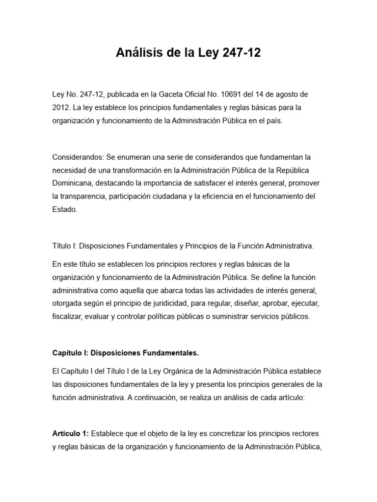 Análisis de La Ley 247 | PDF