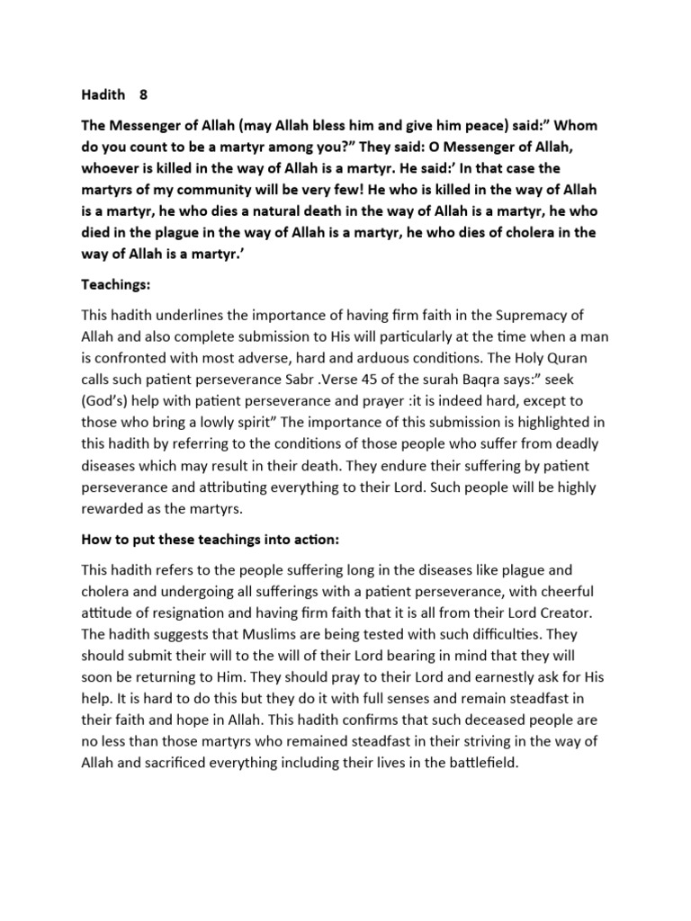 Hadith 8 | PDF