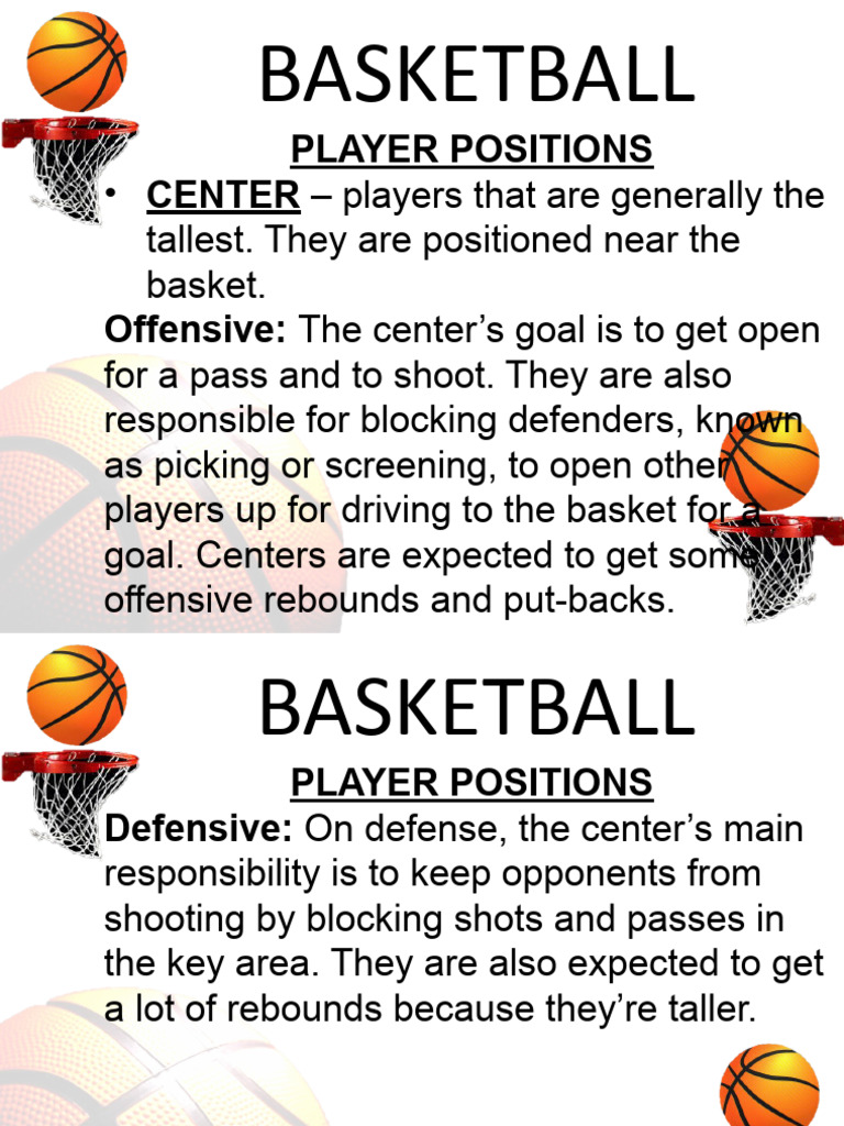 Basketball Player Positions Explained | PDF | Sports & Recreation