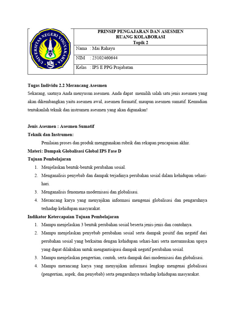 Tugas Individu 2.2. Menyusun Instrumen | PDF