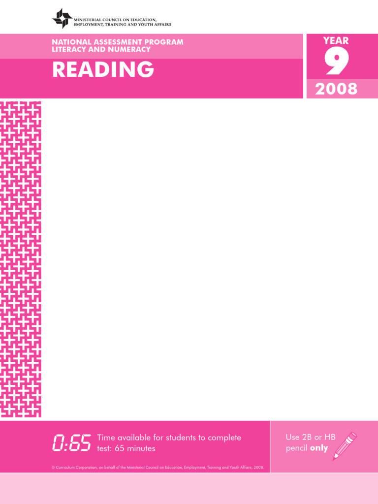 NAPLAN 2008 Final Test Reading Year 9 | PDF