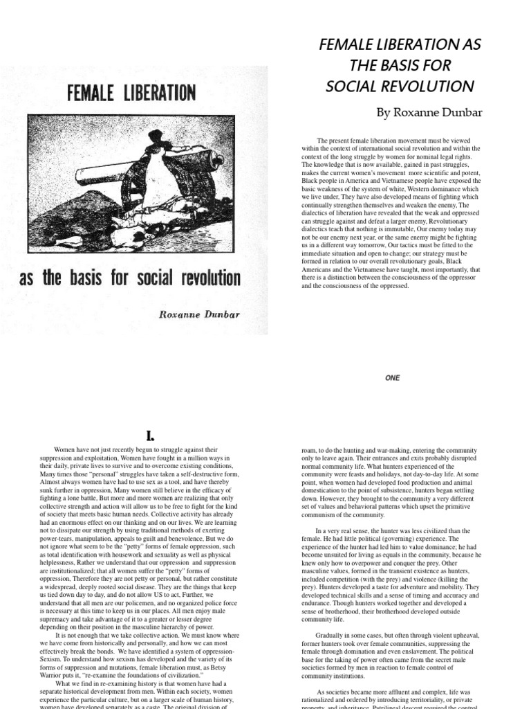 Single RDO Female Liberation As Basis For Social Revolution | PDF | Slavery | Feminism