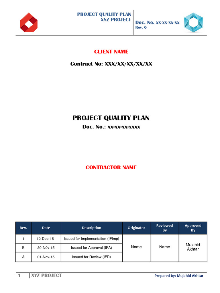 Project Quality Plan (PQP) | PDF | Quality Assurance | Systems Science