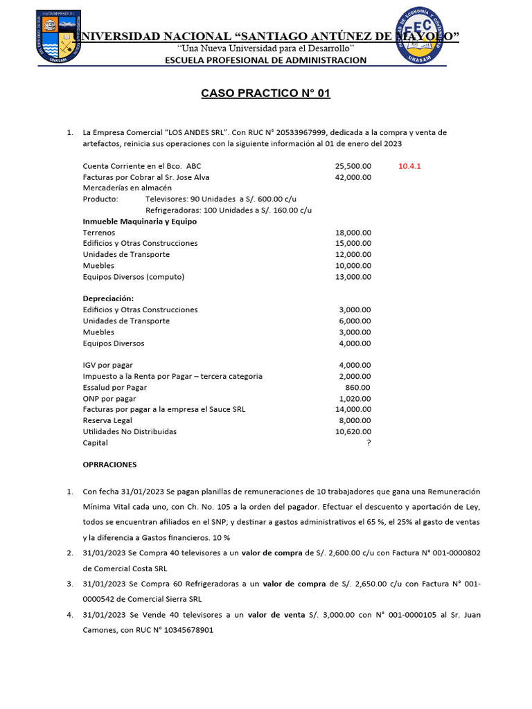 Caso Practico #01 | PDF | Economias | Business