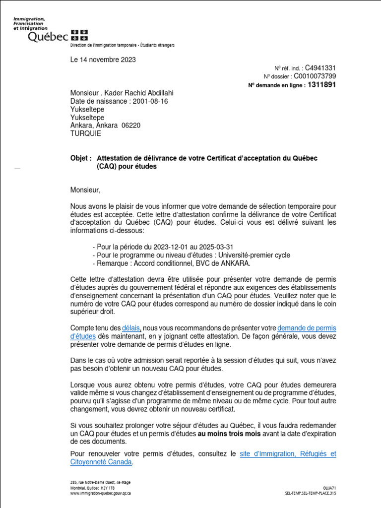 Lettre CAQ | PDF | Québec