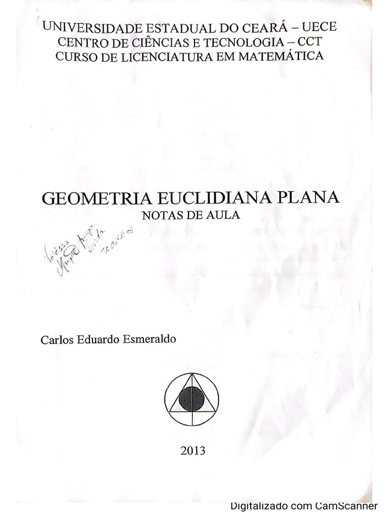 Geometria Euclidiana Plana - Notas de Aula - Carlos Eduardo Esmeraldo | PDF