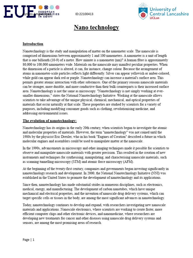 Nanotech: Revolutionizing Industries | PDF | Nanotechnology | Nanomaterials