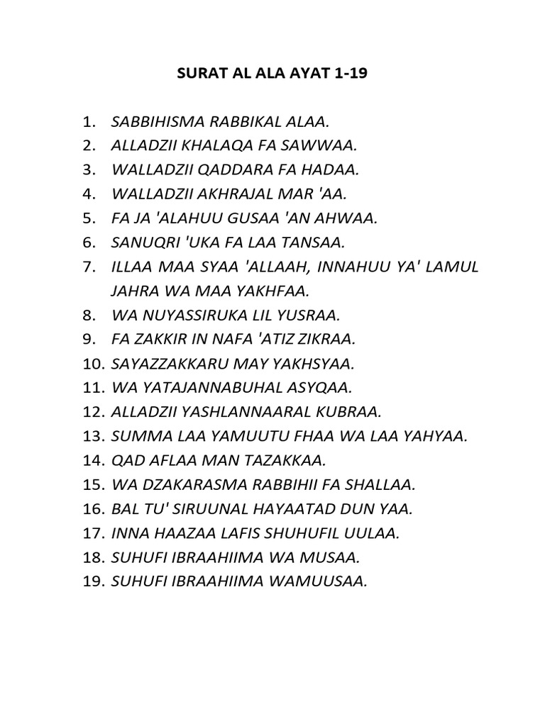 Surat Al Ala Ayat 1 | PDF | Perjalanan