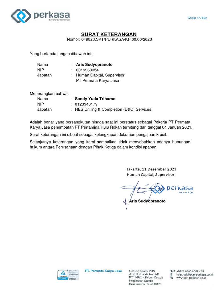 SKT SKB PHR k3ll Sandy Yuda Triharso | PDF