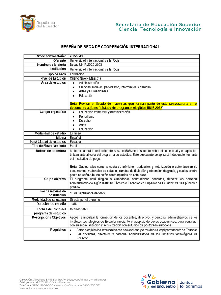 Beca | PDF | Ecuador