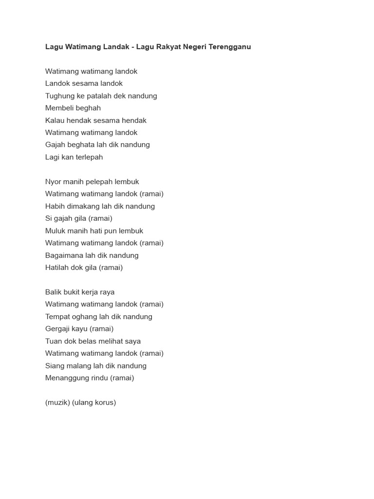 Lirik Lagu Rakyat | PDF