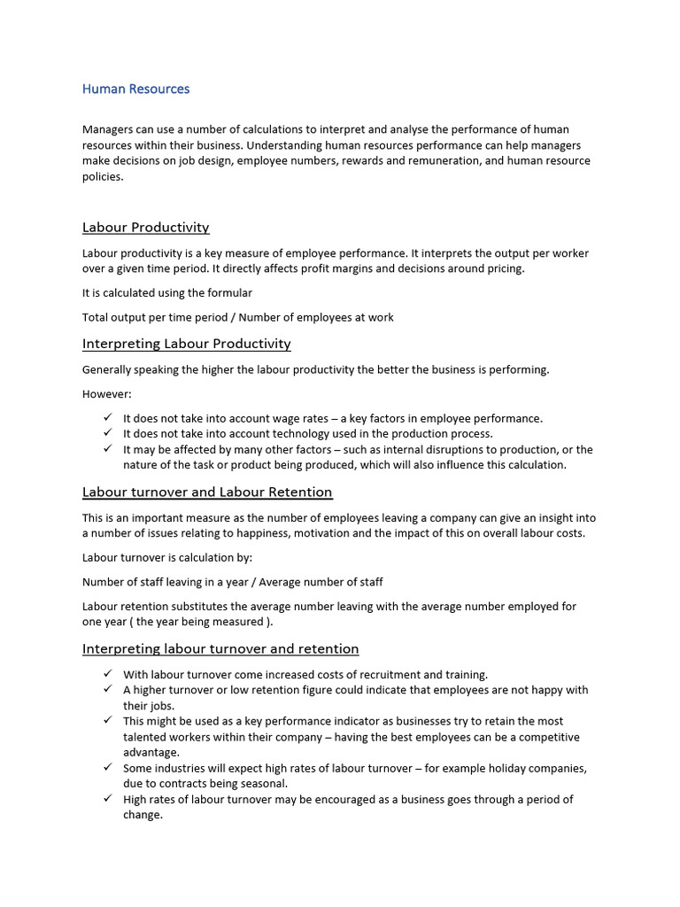 HR Metrics for Managers | PDF