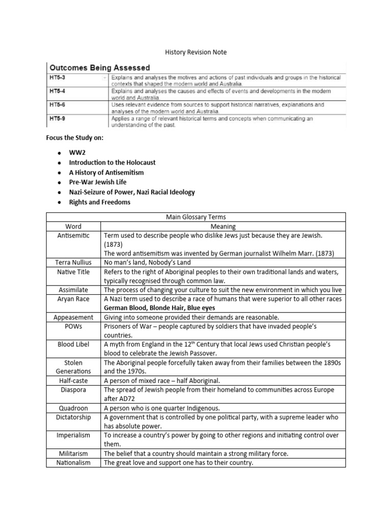 History Revision Notes | PDF | Weimar Republic | Nazi Germany