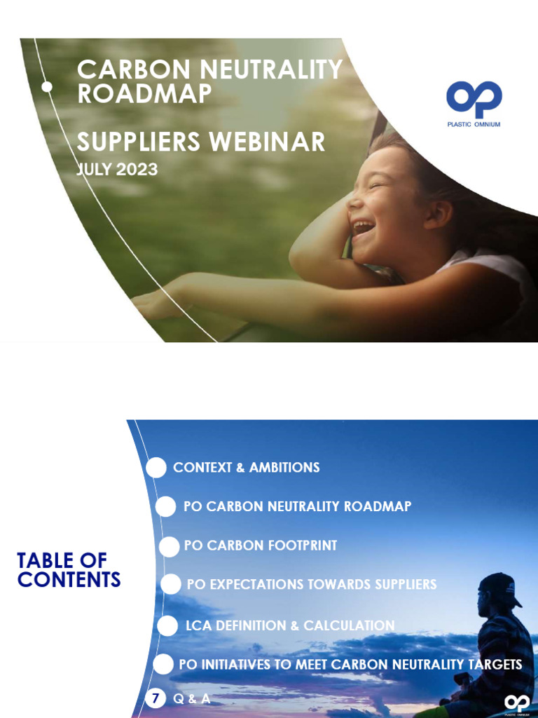 PO Carbon Neutrality Roadmap - Supplier Webinar July 2023 | Download Free PDF | Life Cycle ...