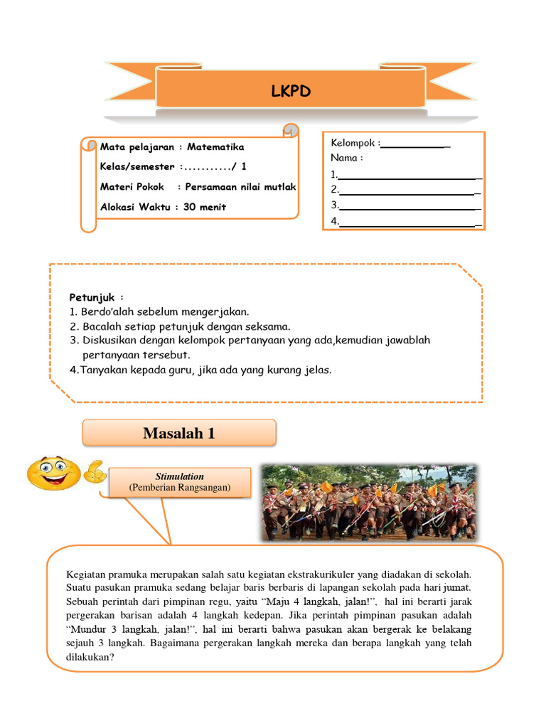 Template - LKPD Nilai Mutlak | PDF