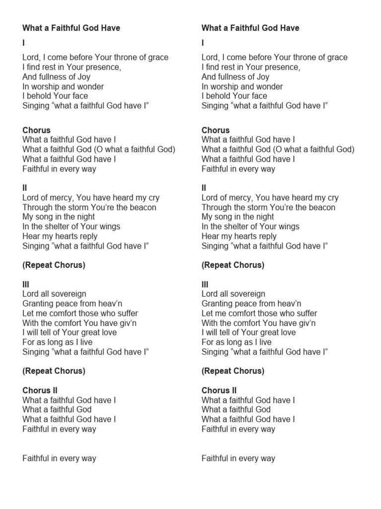 What-a-Faithful-God-Have | PDF