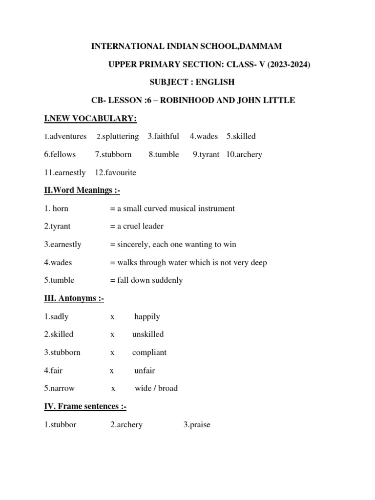 L-6 Robinhood and Little John (Rivisednotes) - 23-24 | PDF | Robin Hood