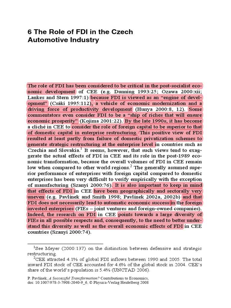 Role of Fdi PDF | PDF | Foreign Direct Investment | Joint Venture