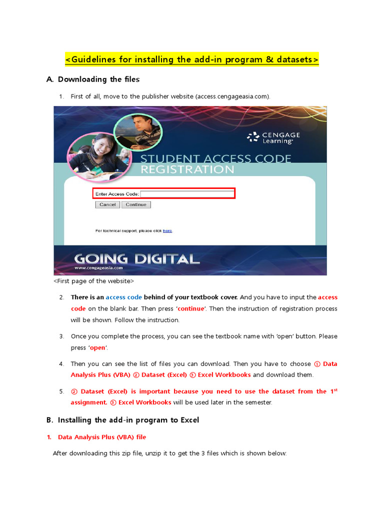 Guidelines For Installing The Add In Program And Datasets Pdf Microsoft Excel Computer File 2712