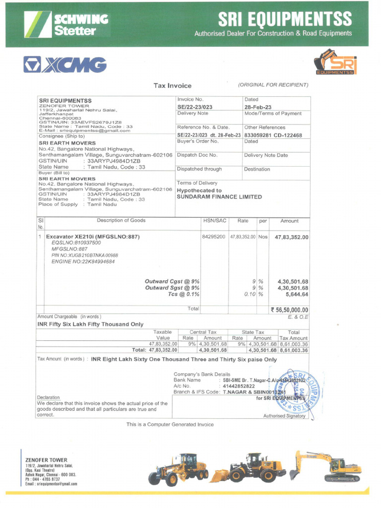 Sri Earth Movers-xe210i | PDF