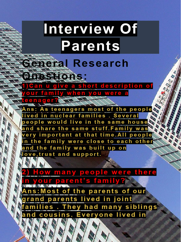 Insights from Parent Interviews | PDF | Wellness