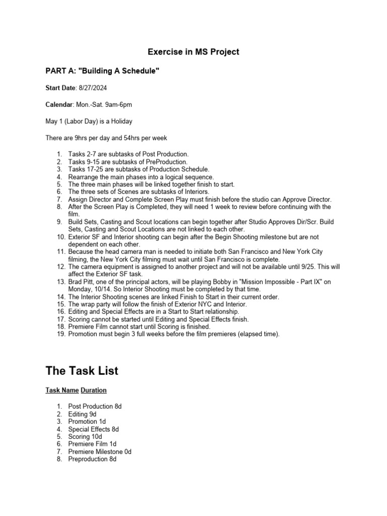 Project Exercise | PDF