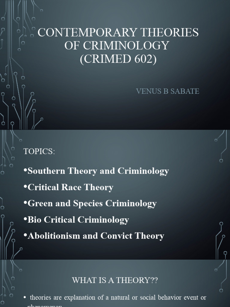 Contemporary Theories of Criminology | PDF | Criminology | Crimes