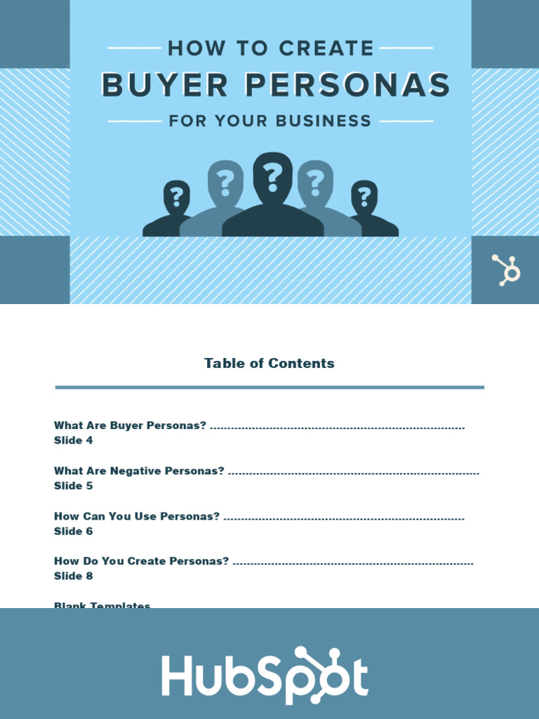 Buyer Persona Template - HubSpot | PDF | Sales | Target Audience