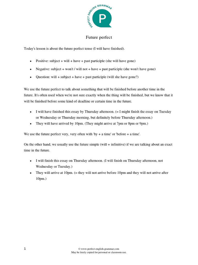 Perfect English Grammar - Future Perfect | PDF | Syntax | Linguistics