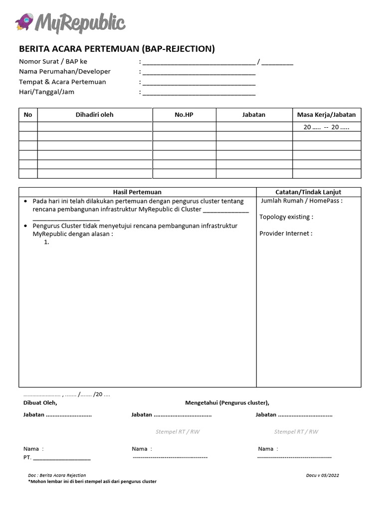 20220505-Berita Acara Pertemuan Rejection | PDF