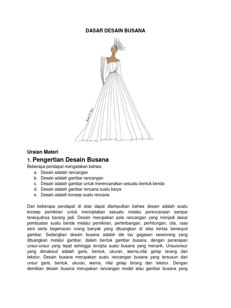 Dasar Desain Busana - Unsur & Prinsip Desain | PDF | Seni & Disiplin Bahasa | Seni
