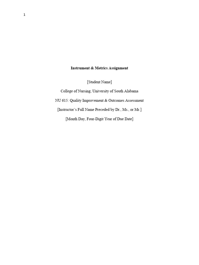 Instrument and Metrics Template | PDF | Data Analysis | Validity ...