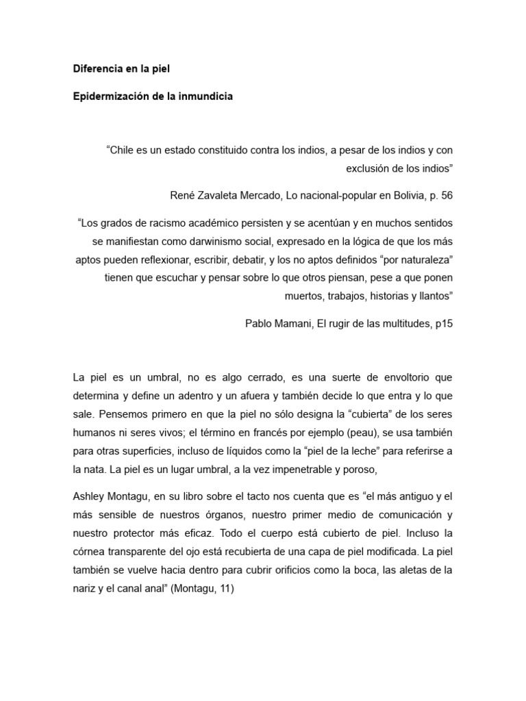 Valentina Bulo, Epidermización de La Inmundicia | PDF | Sociedad | Racismo