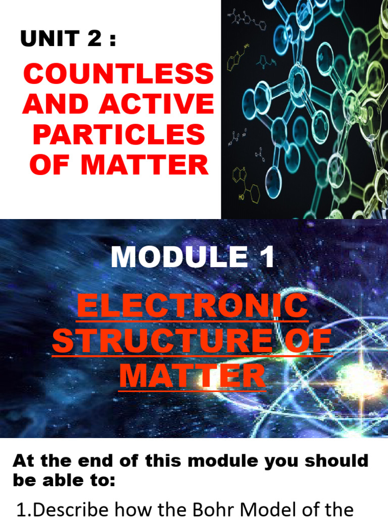 Unit 2 m1 Electronic Structure of Matter | PDF | Atomic Orbital | Atoms