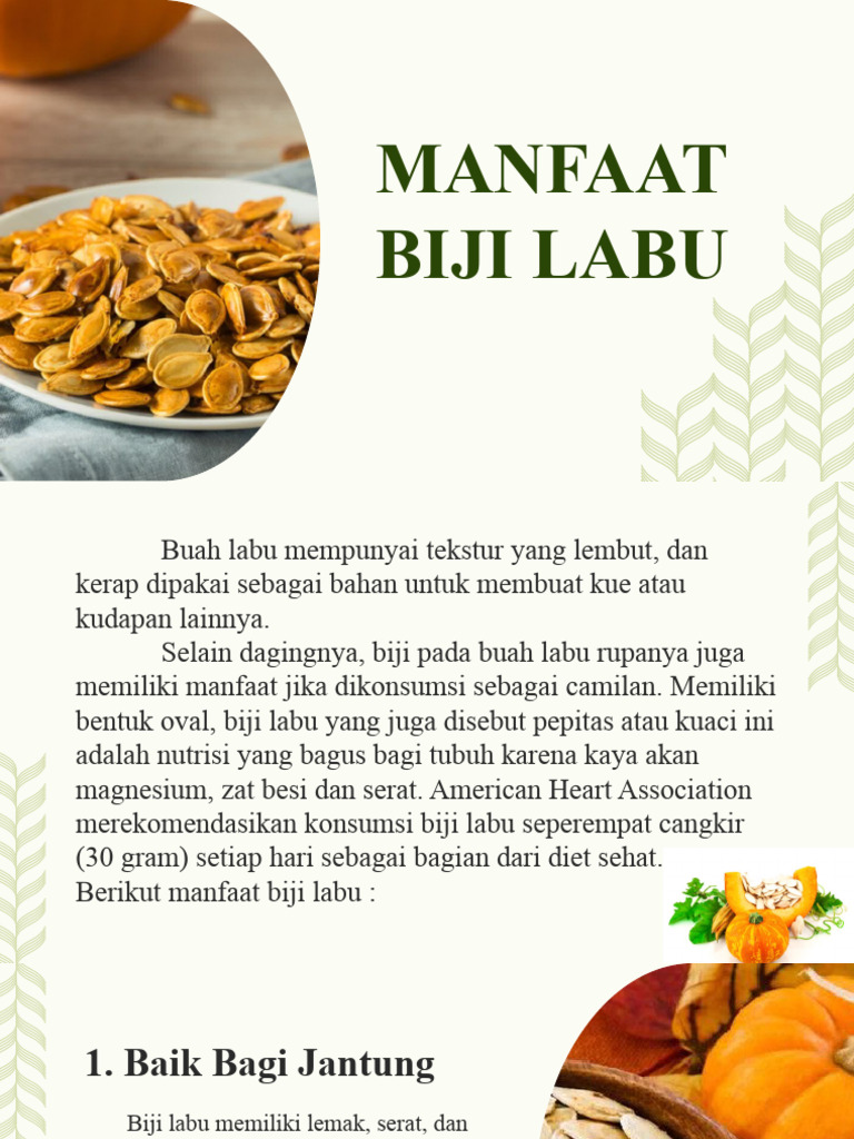 Manfaat Kesehatan Biji Labu | PDF
