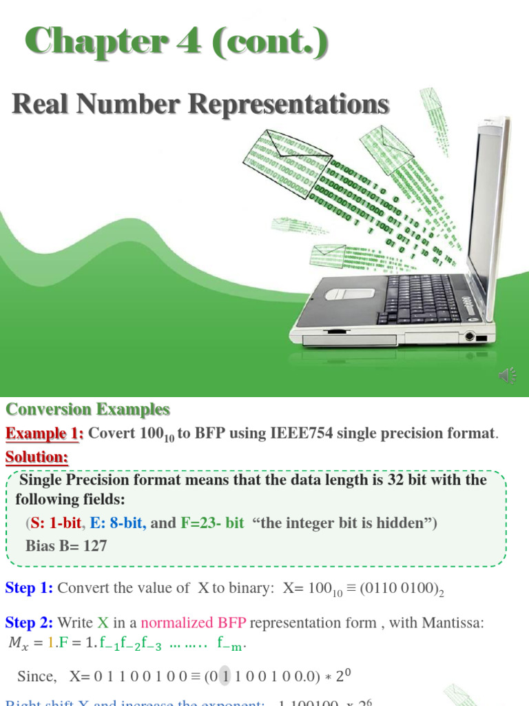 Chapter 4 (Cont.) : Real Number Representations | PDF | Arithmetic | Mathematics